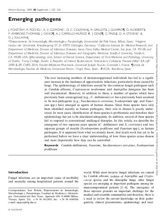 (PDF) Emerging pathogens