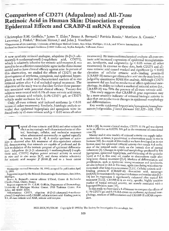 (PDF) Comparison of CD271 (Adapalene) and All-Trans Retinoic Acid in ...