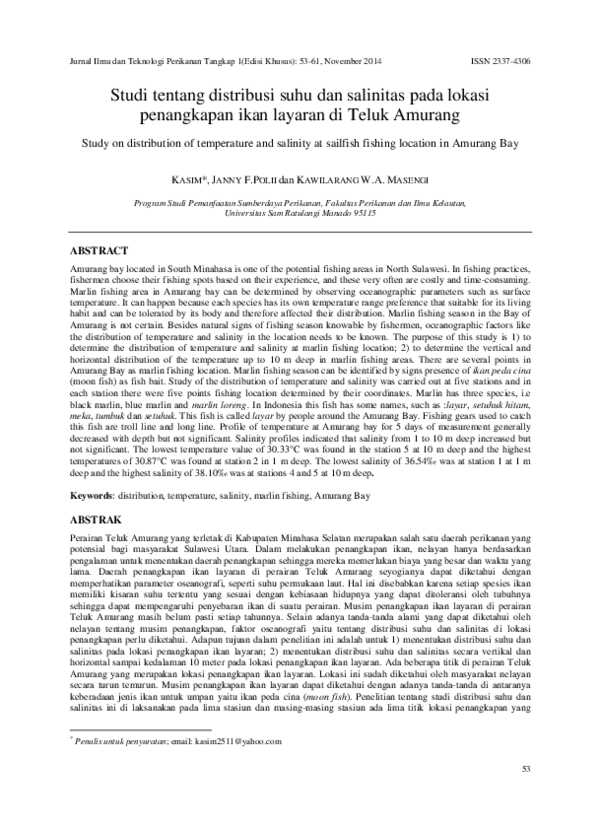 (PDF) Studi tentang distribusi suhu dan salinitas pada lokasi ...
