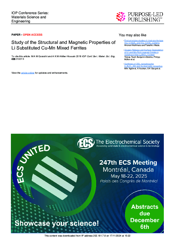 (PDF) Quraishi 2018 IOP Conf. Ser. Mater. Sci. Eng.