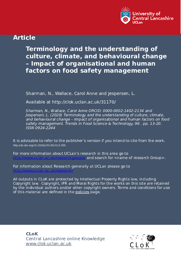 (PDF) Terminology and the understanding of culture, climate, and ...
