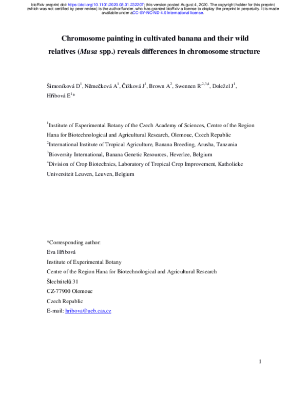 (PDF) Chromosome painting in cultivated banana and their wild relatives ...