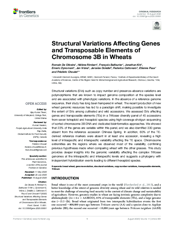 (PDF) Structural Variations Affecting Genes and Transposable Elements ...