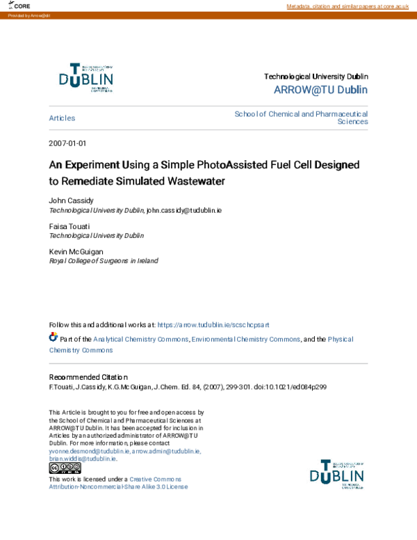 (PDF) An Undergraduate Laboratory Experiment Using a Simple ...