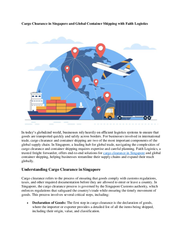 (PDF) Cargo Clearance in Singapore and Global Container Shipping with ...