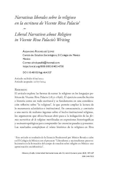 (PDF) Narrativas liberales sobre lo religioso en la escritura de ...