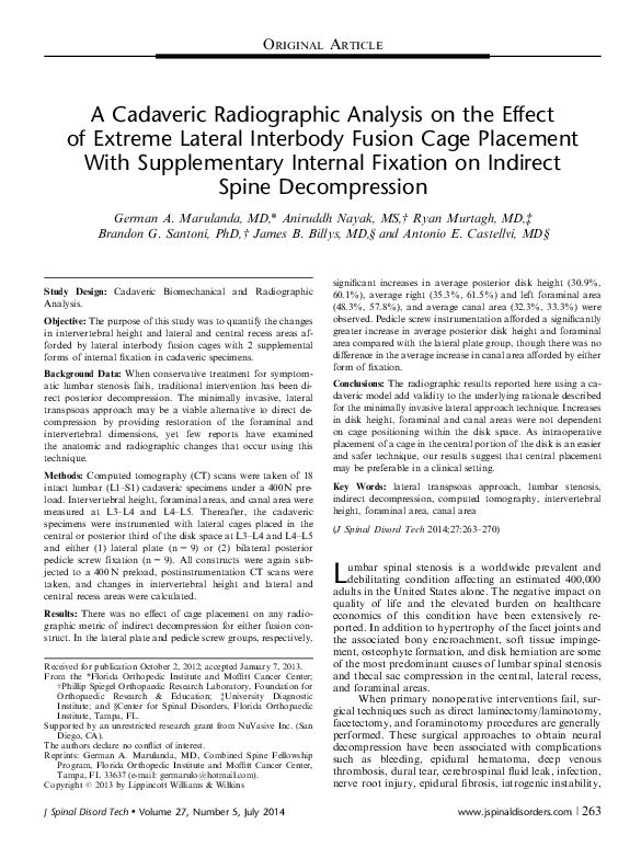 (PDF) A Cadaveric Radiographic Analysis on the Effect of Extreme ...