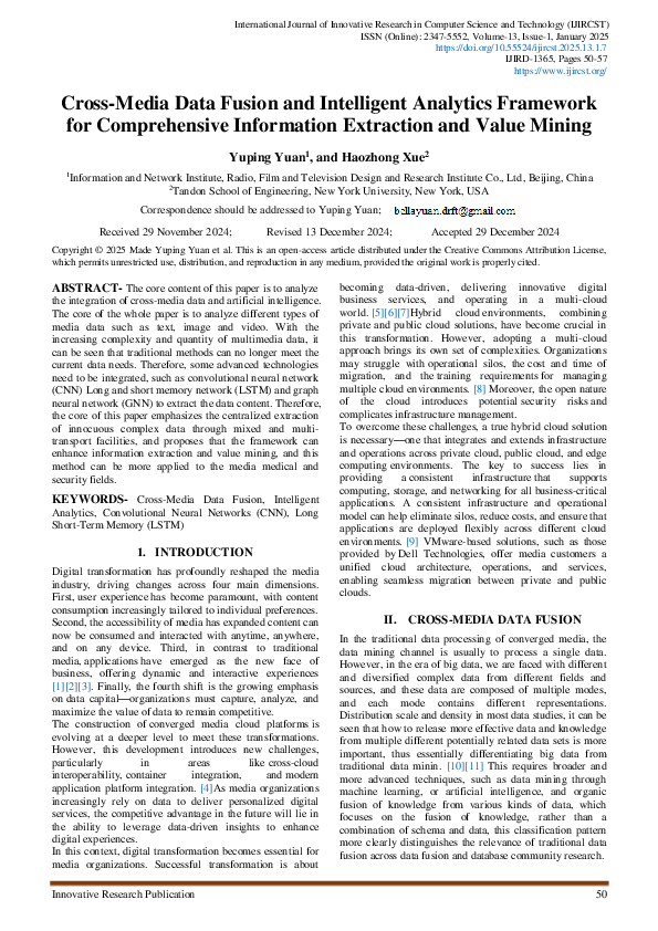 (PDF) Cross Media Data Fusion and Intelligent Analytics Framework for Comprehensive Information ...