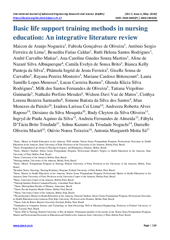 (PDF) Basic life support training methods in nursing education: An ...