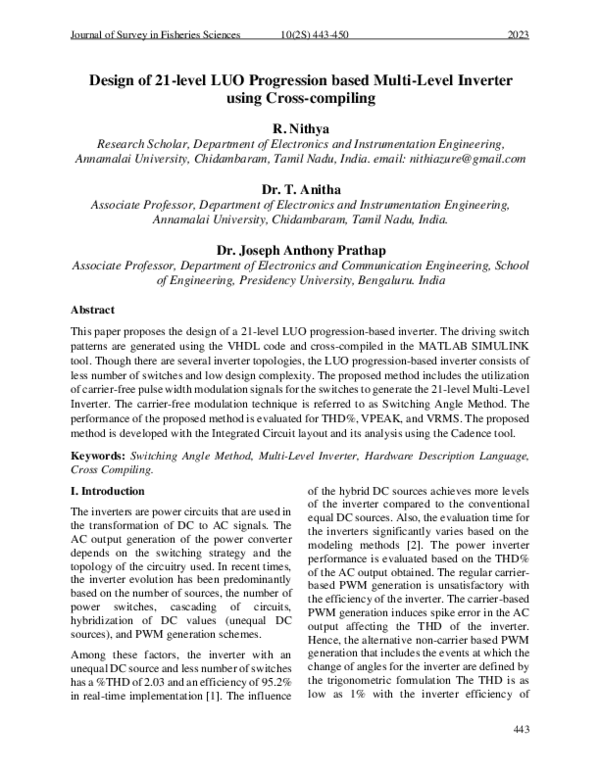 (PDF) Design of 21-level LUO Progression based Multi-Level Inverter ...