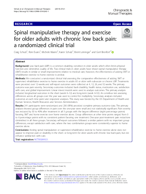 (PDF) Spinal manipulative therapy and exercise for older adults with ...
