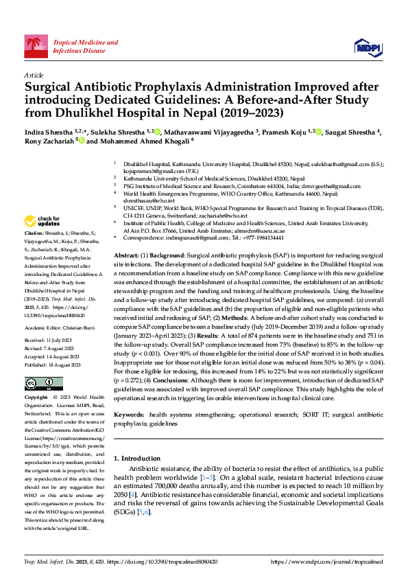 (PDF) Surgical Antibiotic Prophylaxis Administration Improved after ...