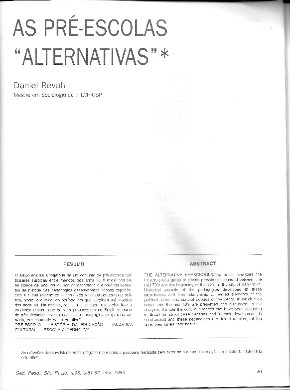 (PDF) As pré-escolas "alternativas"