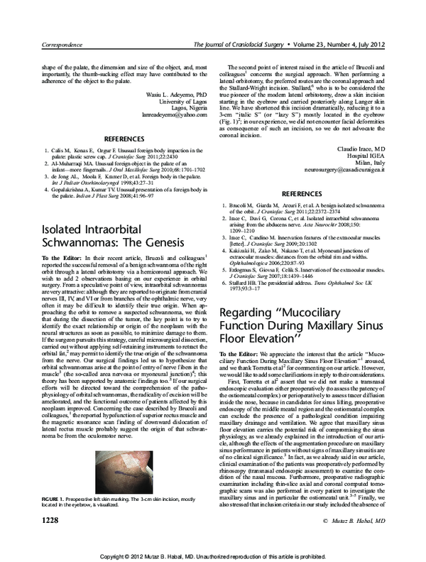 (PDF) Regarding “Mucociliary Function During Maxillary Sinus Floor Elevation”
