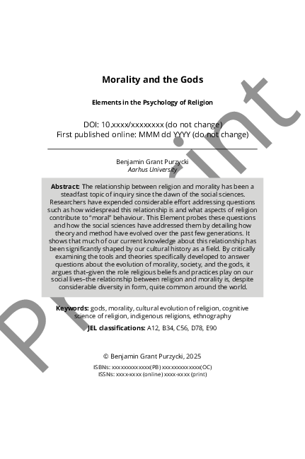 (PDF) Morality and the Gods