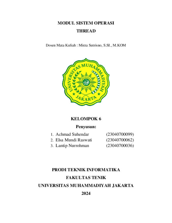 (PDF) MODUL THREAD SISTEM OPERASI