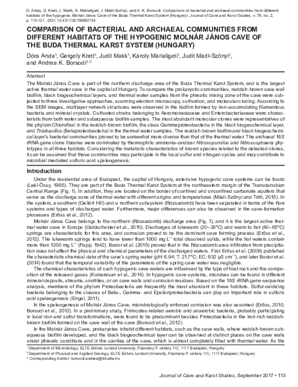 (PDF) Comparison of bacterial and archaeal communities from different ...