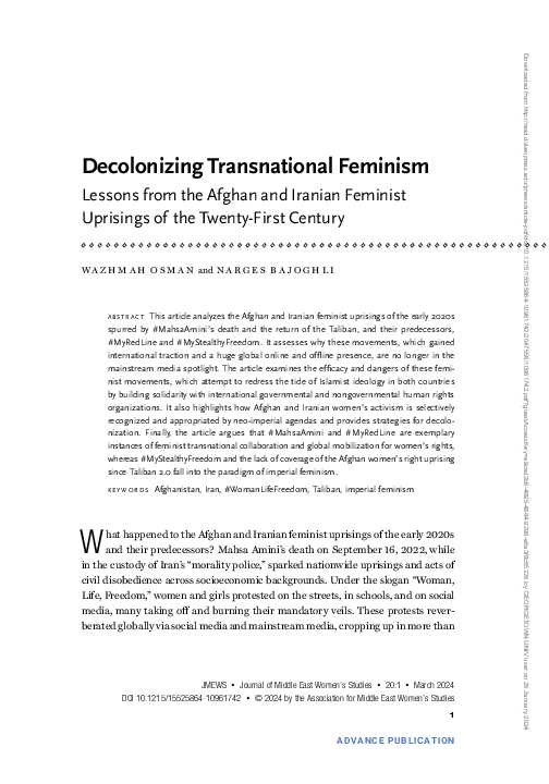 (PDF) Decolonizing Transnational Feminism: Lessons from the Afghan and ...