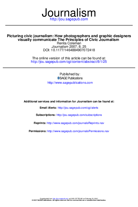(PDF) Picturing civic journalism: How photographers and graphic ...