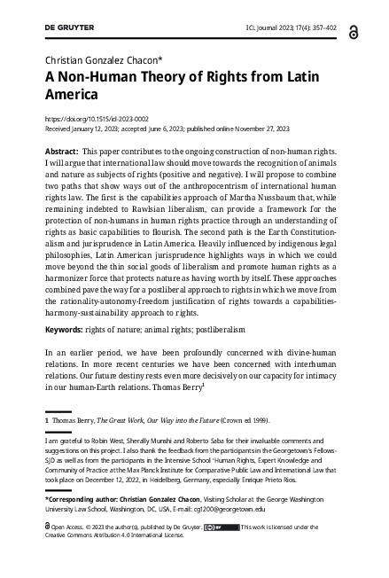 (PDF) A Non-Human Theory of Rights from Latin America