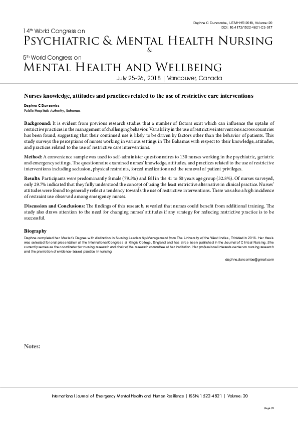 (PDF) Nurses knowledge, attitudes and practices related to the use of ...