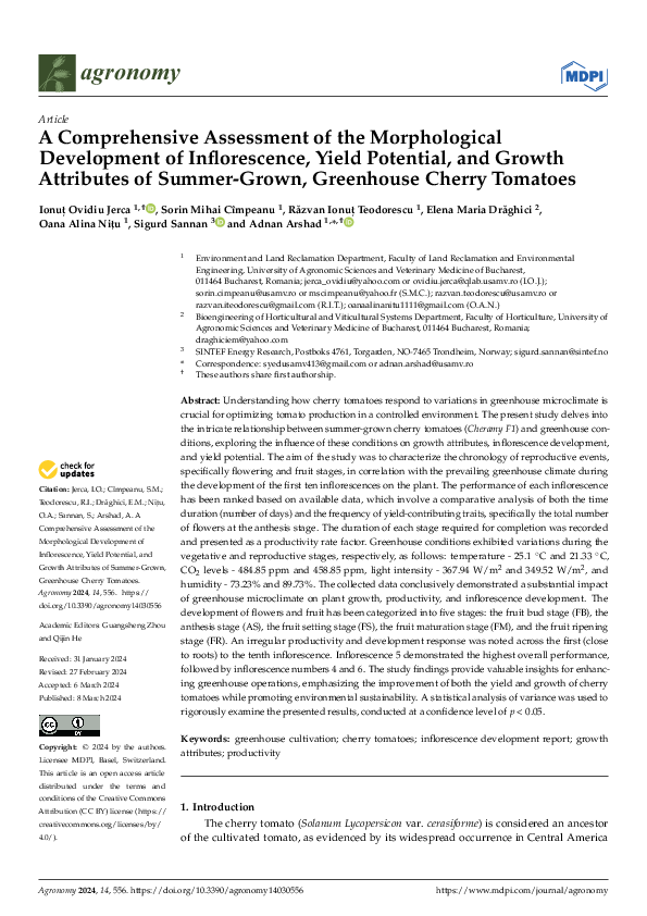 (PDF) A Comprehensive Assessment of the Morphological Development of Inflorescence, Yield ...