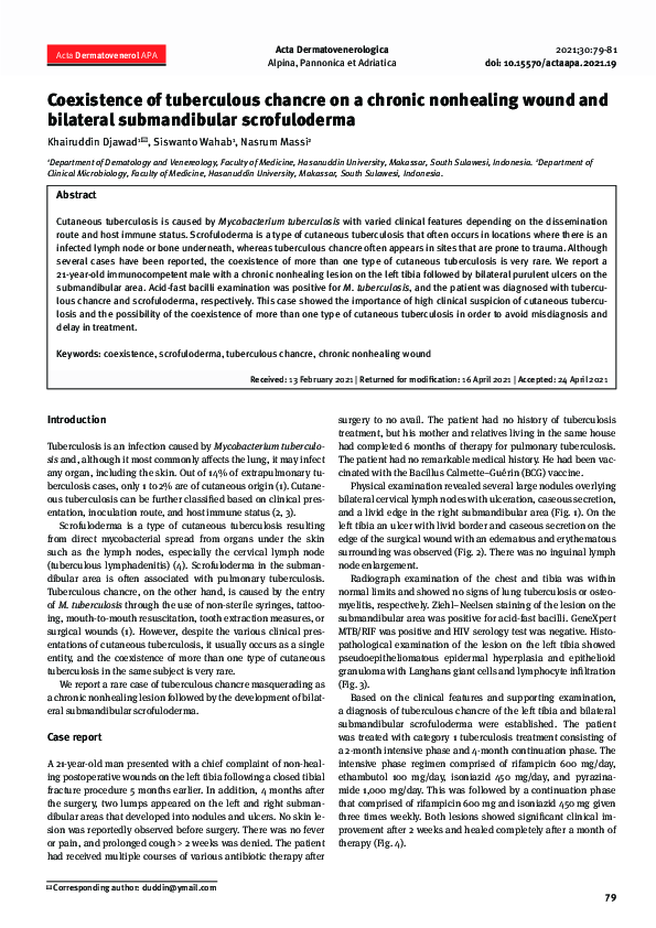 (PDF) Coexistence of tuberculous chancre on a chronic nonhealing wound ...