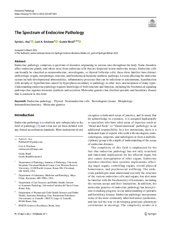 (PDF) The Spectrum of Endocrine Pathology