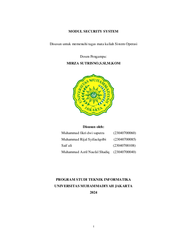 (PDF) Modul security system-