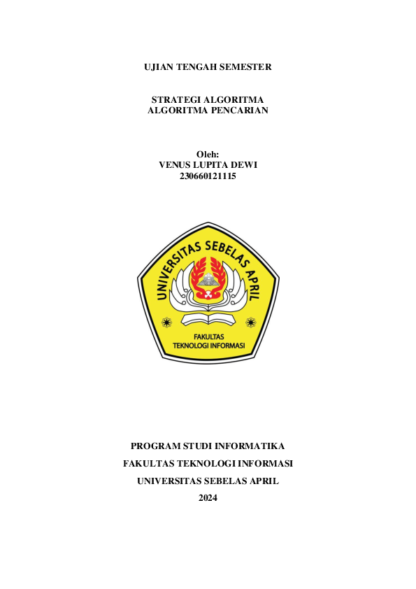 (PDF) STRATEGI ALGORITMA: ALGORITMA PENCARIAN