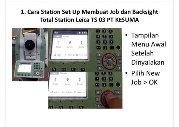 (PDF) Cara Station Set Up Membuat Job dan Backsight Titik Koordinat Detail Total Station Leica ...