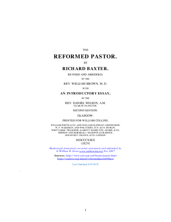 (PDF) Baxter Reformed Pastor Updated