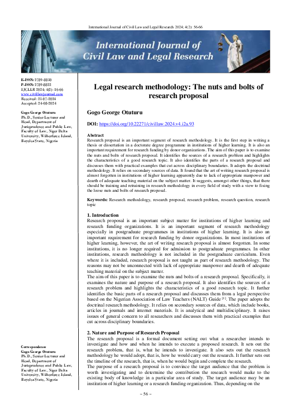 (PDF) LEGAL RESEARCH METHODOLOGY RESEARCH PROPOSAL