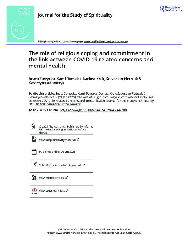(PDF) The role of religious coping and commitment in the link between ...