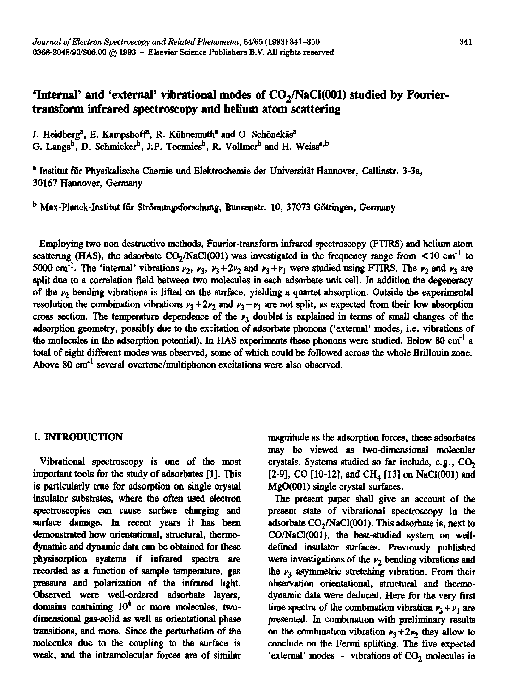 (PDF) Internal' and 'external' vibrational modes of CO2/NaCl(001 ...