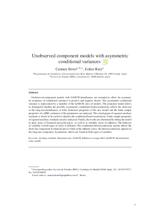(PDF) Unobserved component models with asymmetric ARCH disturbances: An application to inflation
