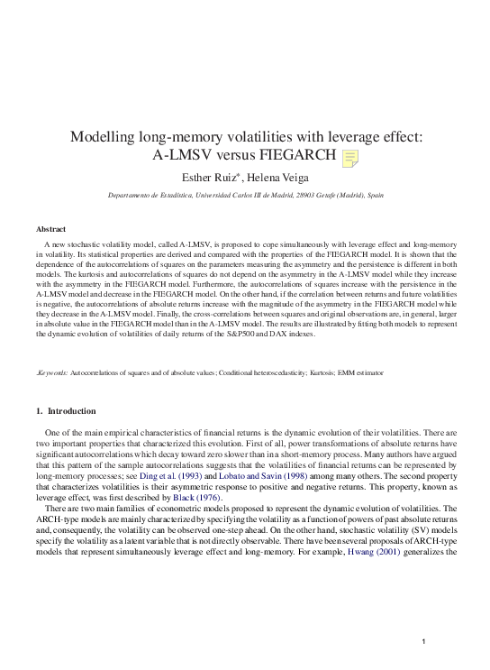 (PDF) Modelling long-memory volatilities with leverage effect: A-LMSV ...