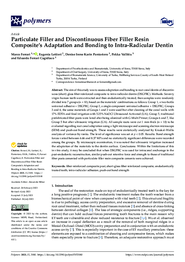 (PDF) Particulate Filler and Discontinuous Fiber Filler Resin Composite ...