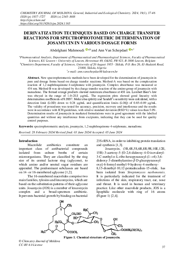 (PDF) DERIVATIZATION TECHNIQUES BASED ON CHARGE TRANSFER REACTIONS FOR ...