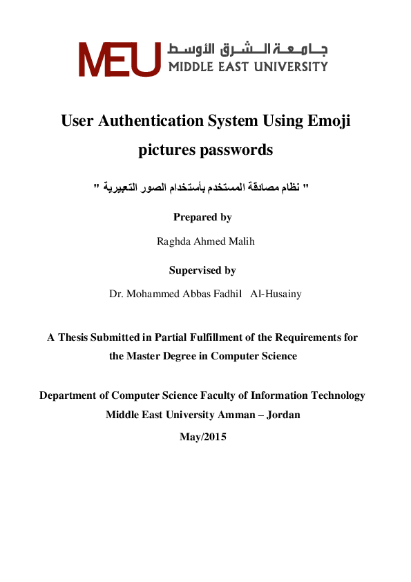 (PDF) User Authentication System Using Emoji pictures passwords