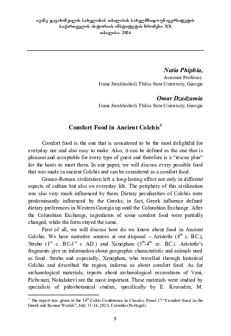 (PDF) Comfort Food in Ancient Colchis