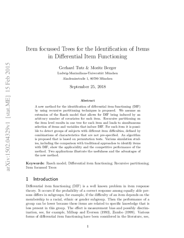 (PDF) Item-focussed Trees for the Identification of Items in ...