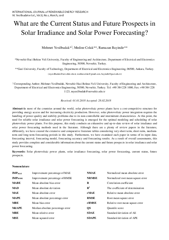 (PDF) What are the Current Status and Future Prospects in Solar ...
