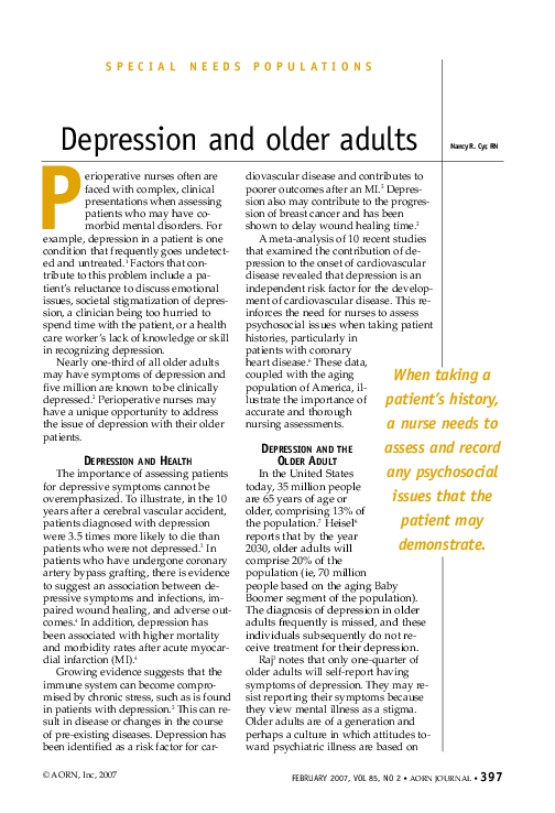 (PDF) Depression and Older Adults