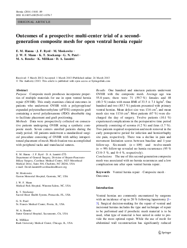 (PDF) Outcomes of a prospective multi-center trial of a second ...
