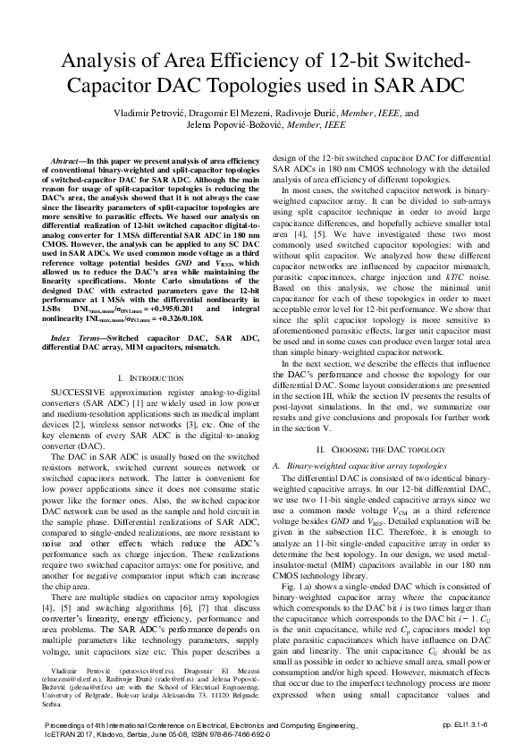 (PDF) Analysis of Area Efficiency of 12-bit Switched-Capacitor DAC ...