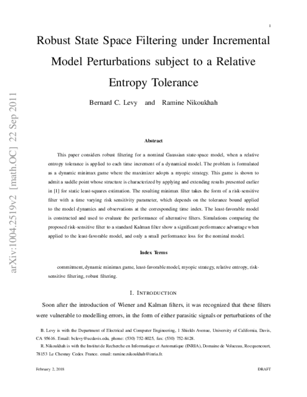 (PDF) Robust State Space Filtering under Incremental Model ...