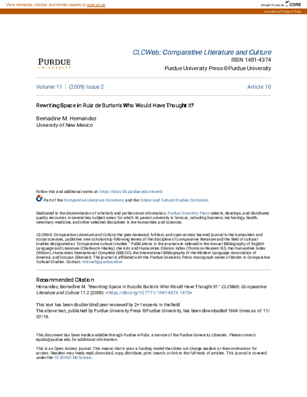 (PDF) Rewriting Space in Ruiz de Burton\u27s Who Would Have Thought It?