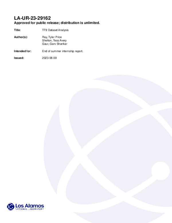 (PDF) TF9 Dataset Analysis