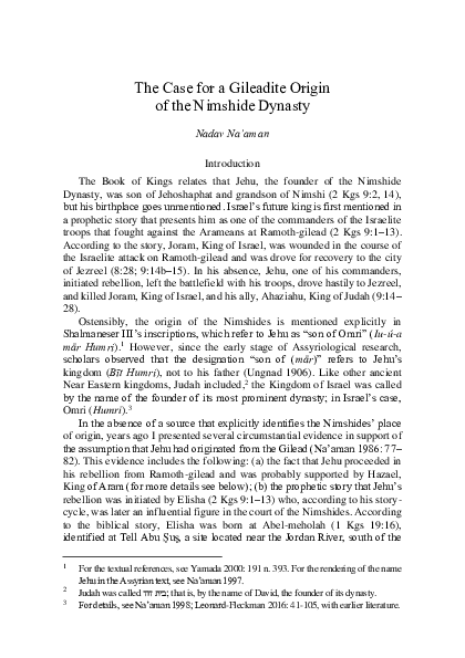 (PDF) Gileadite origin of Nimshides - BN